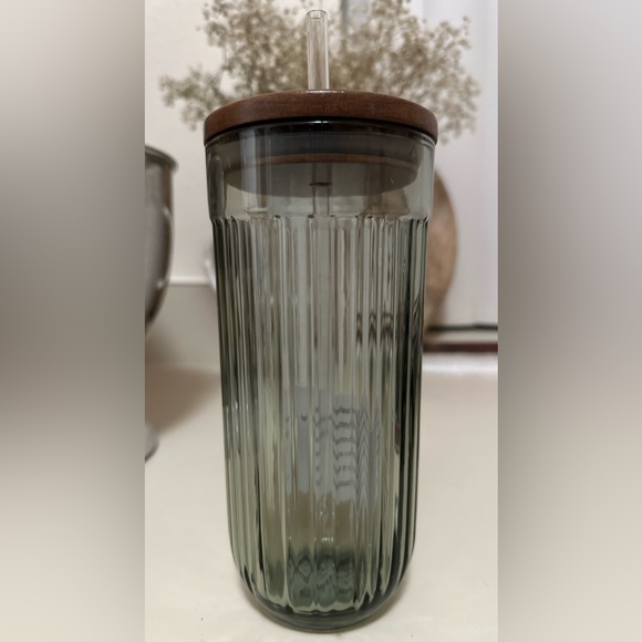 Magnolia | Other | 2oz Fluted Glass Tumbler With Wood Lid Green Hearth ...